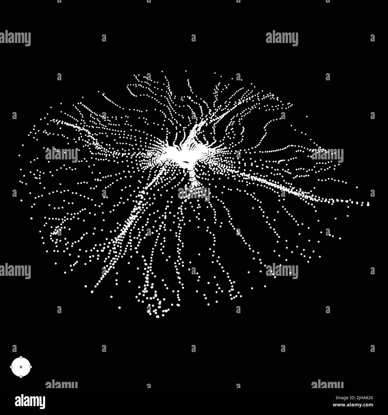 Array with Dynamic Particles. 3D Technology Style. Abstract Background. Vector Illustration ...