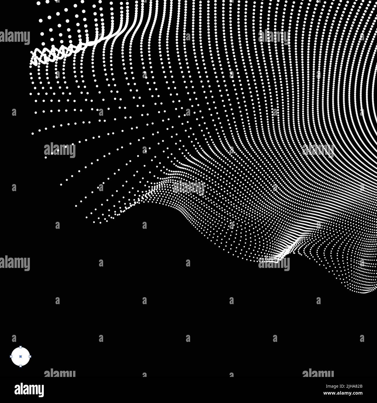 Array with Dynamic Particles. 3D Technology Style. Abstract Background ...