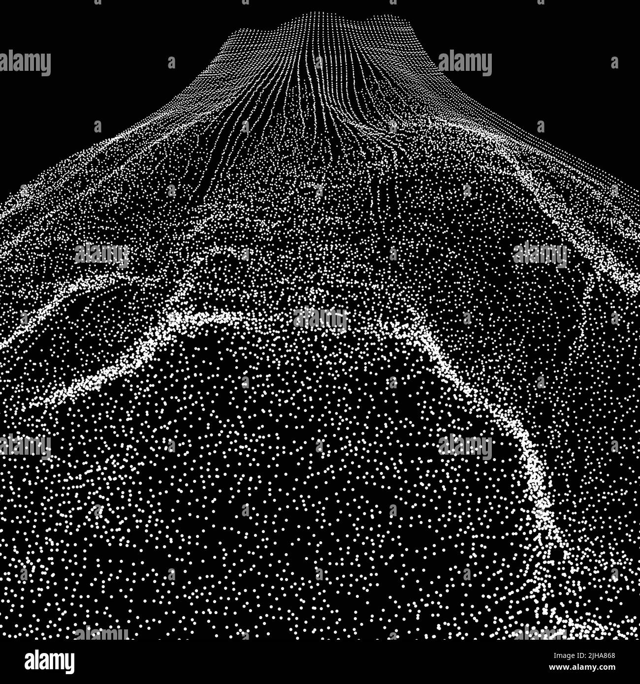 Array with Dynamic Particles. 3D Technology Style. Abstract Background. Vector Illustration ...