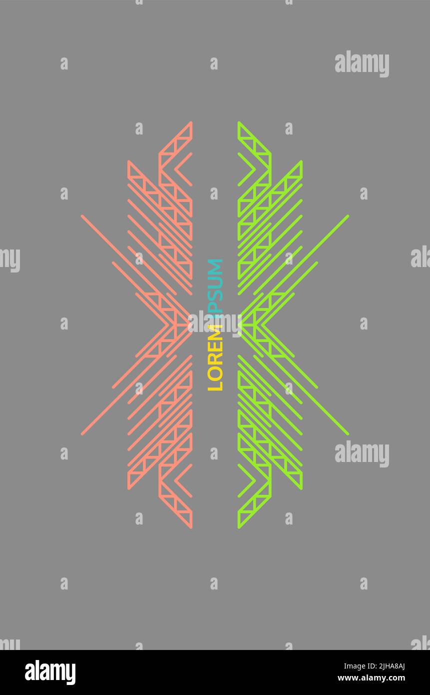 Line art design for invitation, poster, badge, monogram. Elegant luxury ...