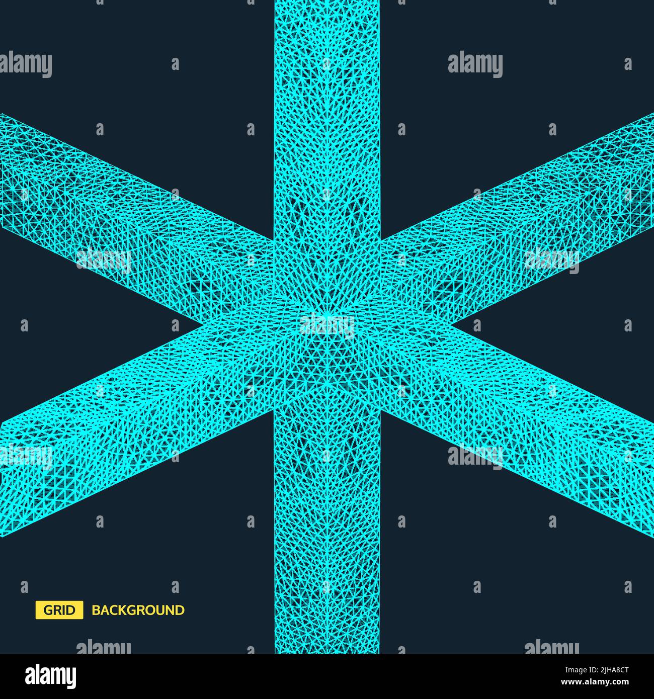 Connection Structure Wireframe Vector Illustration 3d Abstract Background Stock Vector Image