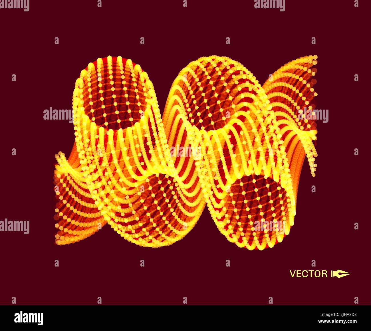 Spiral. Connection Structure. Abstract grid design. 3d vector ...