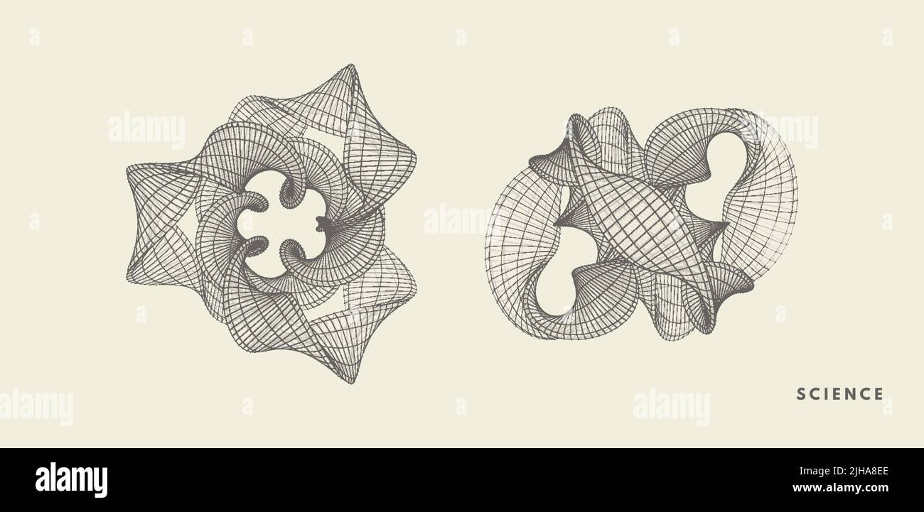 Molecular Grid 3d Technology Style With Particle Vector Illustration Futuristic Connection