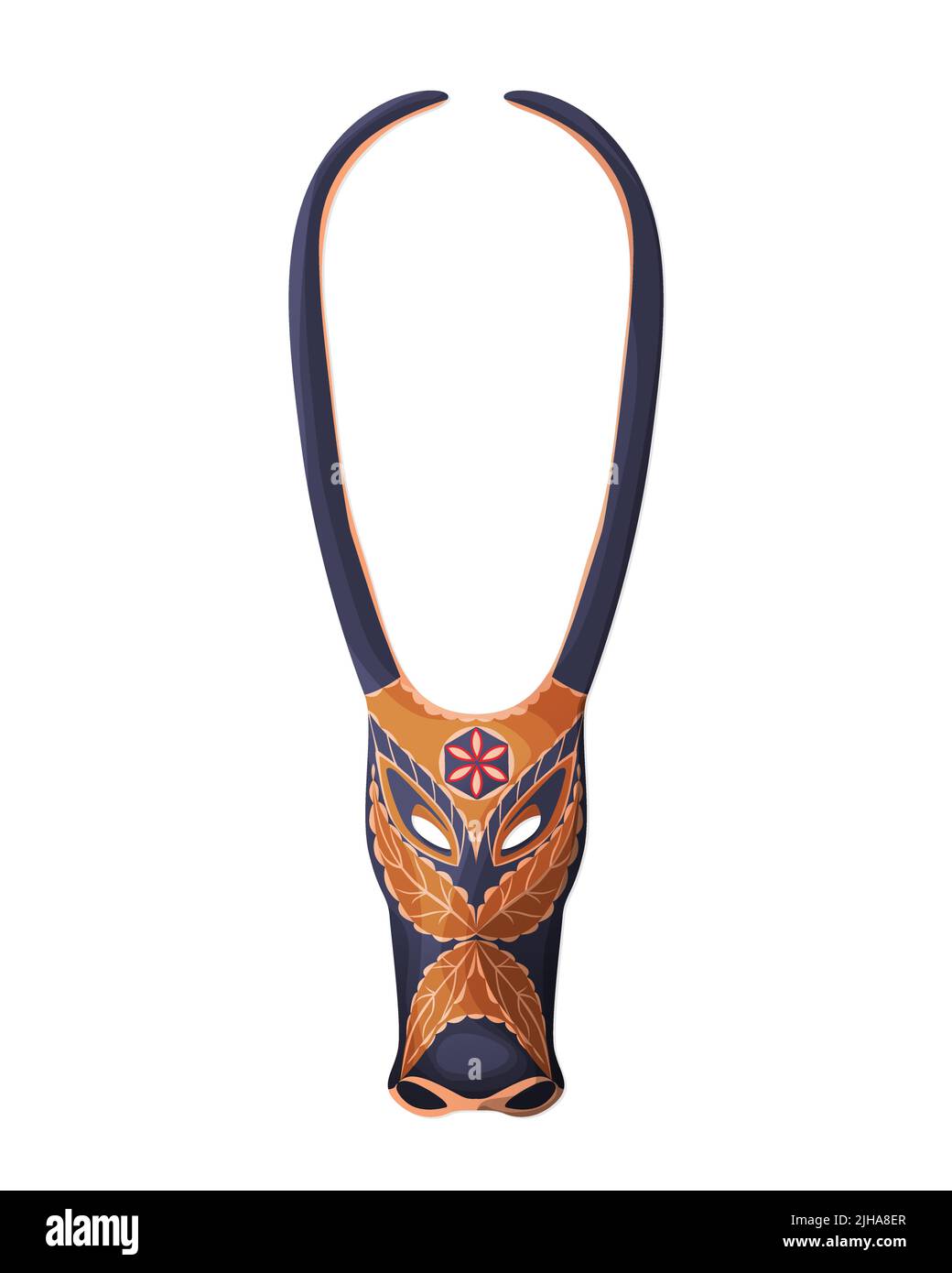 Sardinian Boe traditional mask, vector illustration over white ...