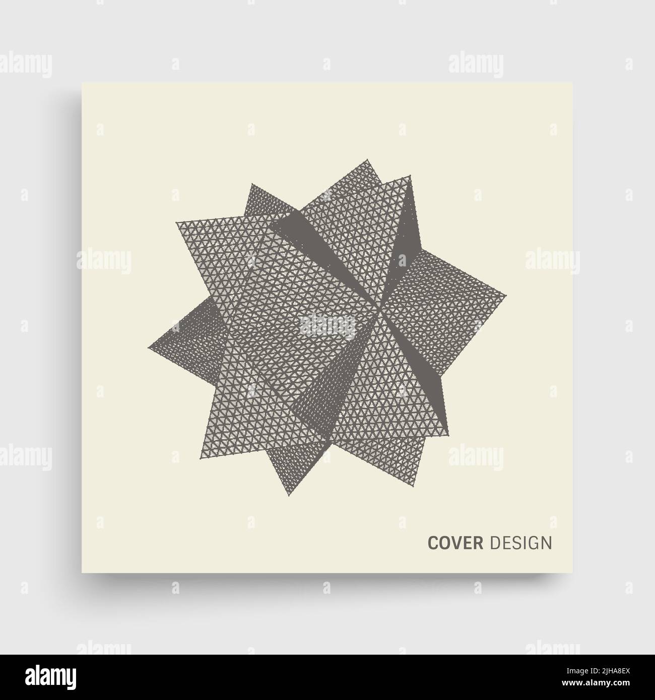 Crystal. Cover design template. Molecular grid. 3d futuristic ...