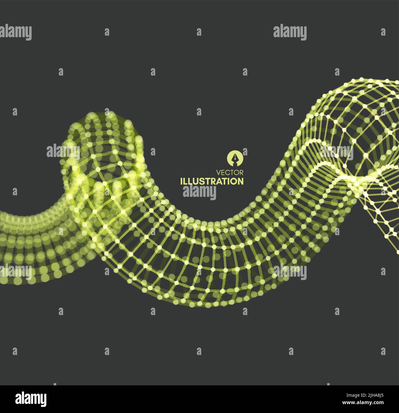 Spiral. Connection Structure. Abstract grid design. 3d vector ...