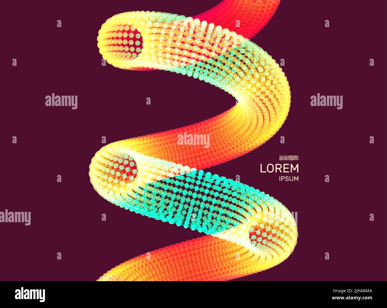 Spiral. Connection Structure. Abstract grid design. 3d vector Illustration for science ...