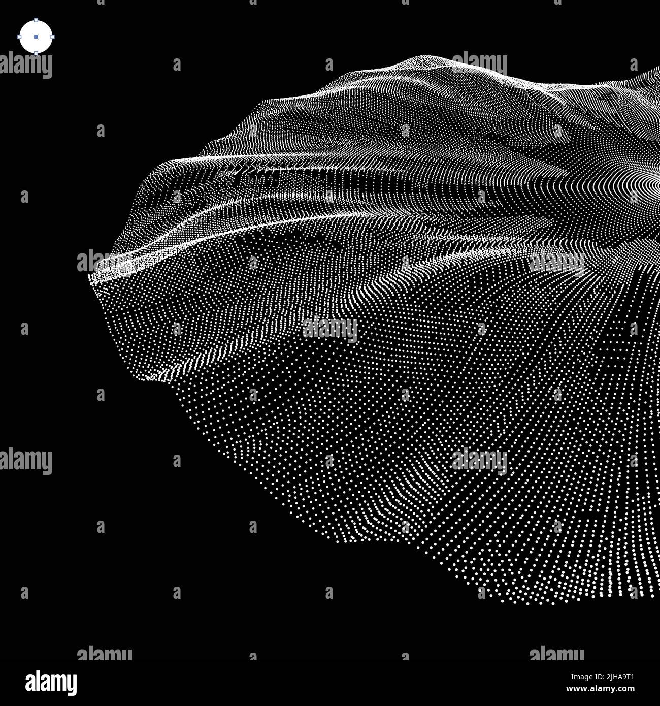 Array with Dynamic Particles. 3D Technology Style. Abstract Background ...