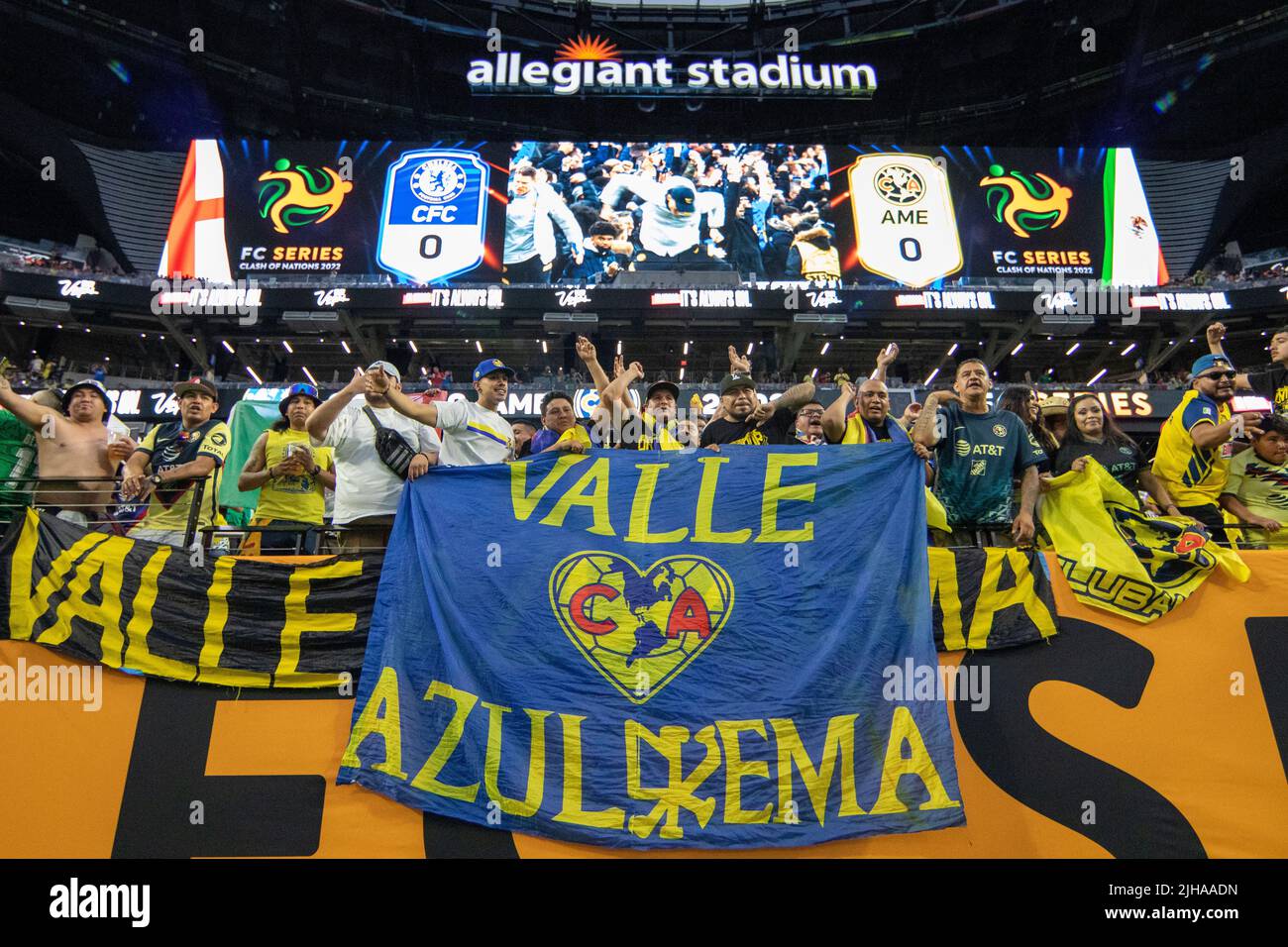 LAS VEGAS, NV - JULY 16: Club America fans cheer and wave flags prior ...