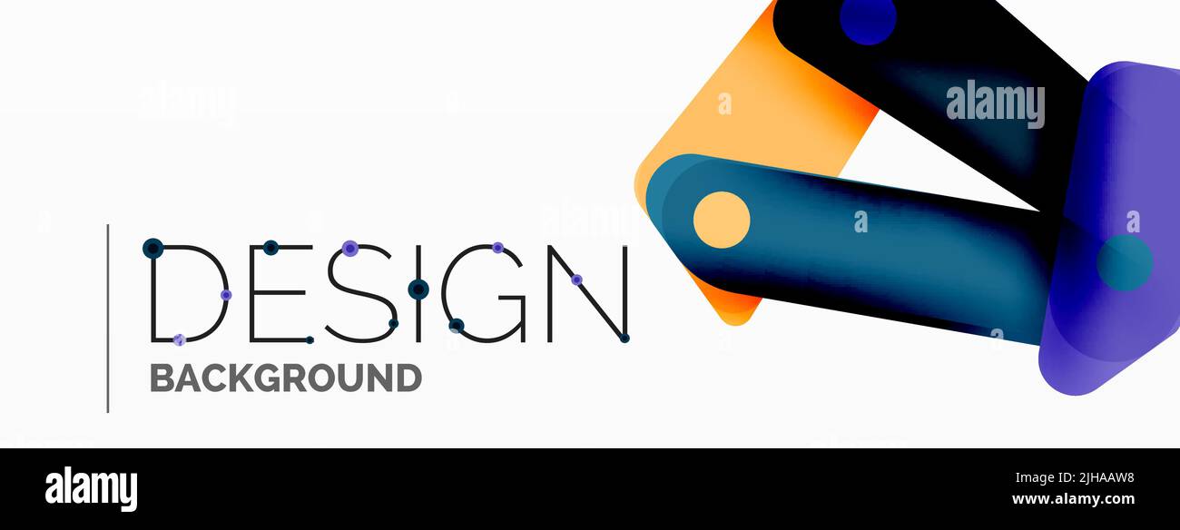 Tech minimal geometric wallpaper. Creative abstract background. Ribbon ...