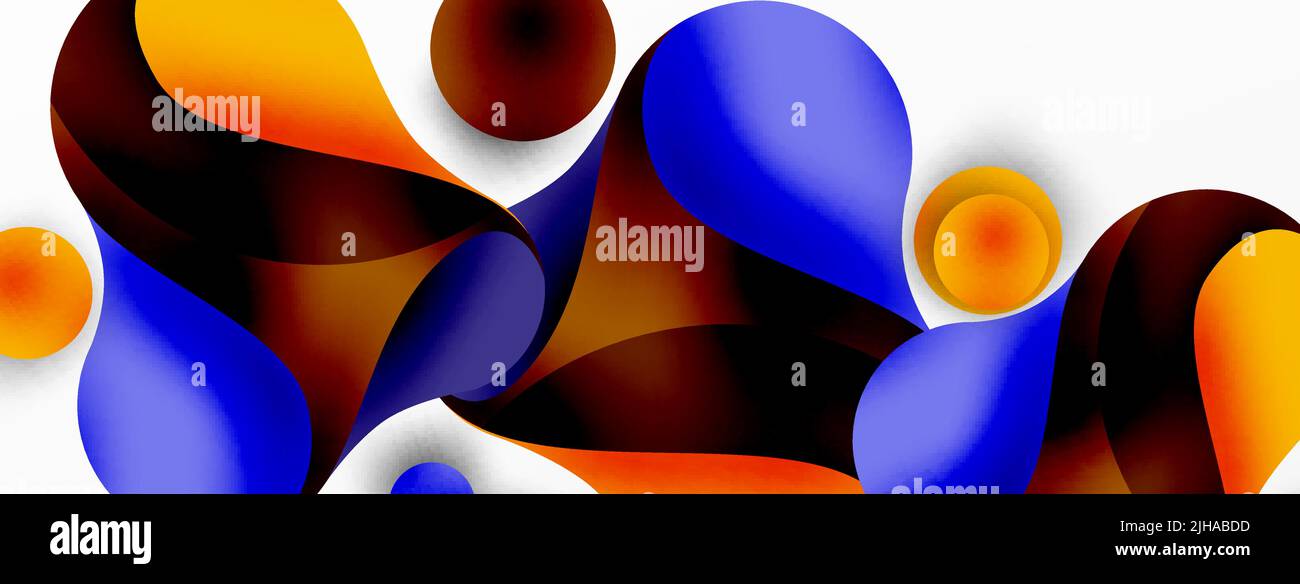 Flowing geometric shapes minimalist abstract background. Round shapes ...