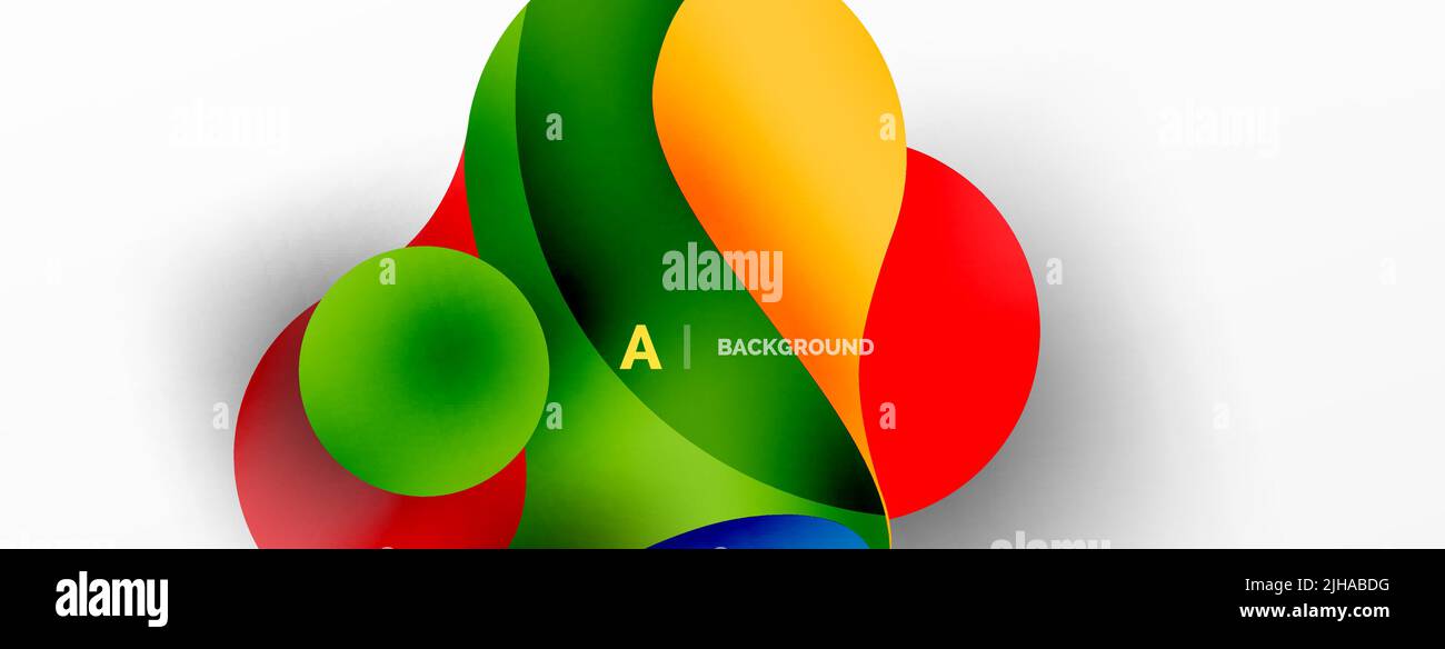 Flowing geometric shapes minimalist abstract background. Round shapes ...