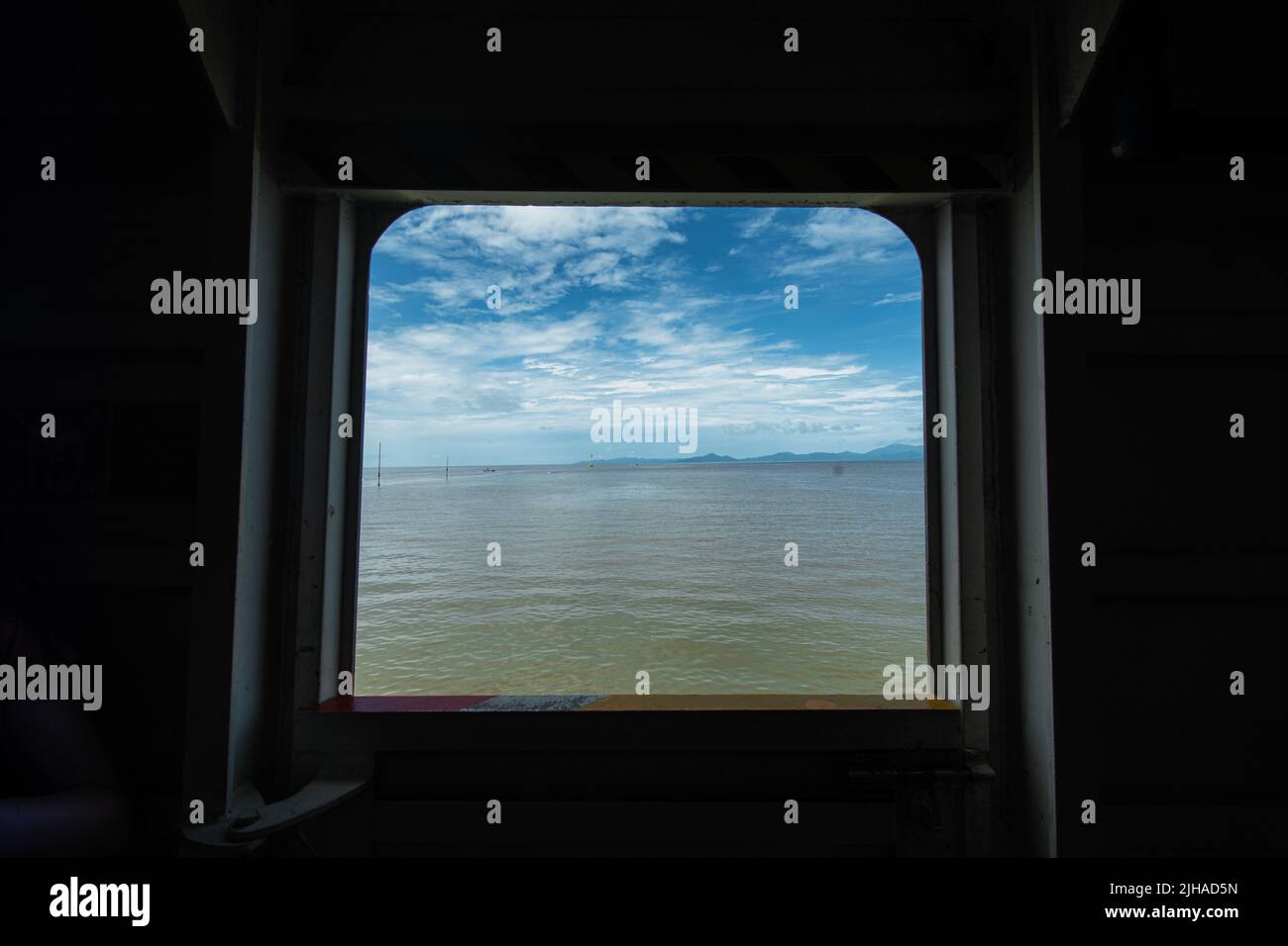 A view of the sea from the cruise ship window Stock Photo - Alamy