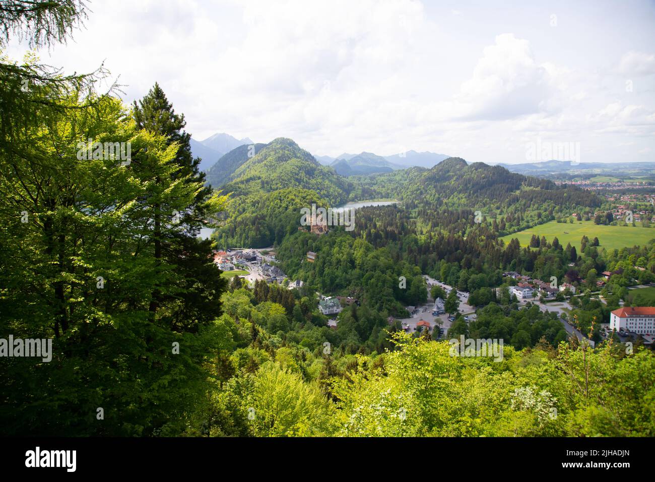 Hohenschwangau Castle with Alpsee in Fussen, Bavaria, Germany in a ...