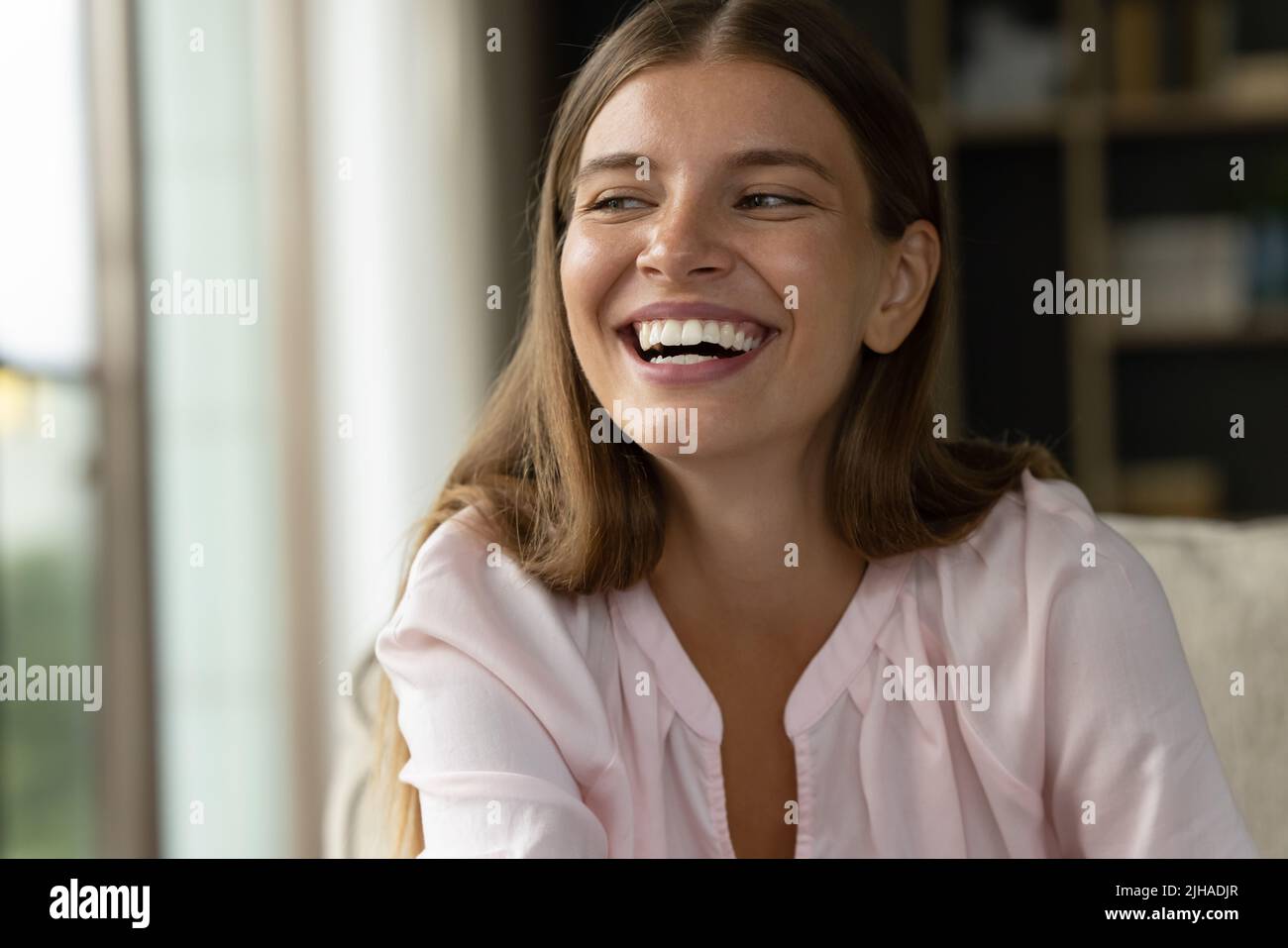 View portrait seated woman hi-res stock photography and images - Alamy