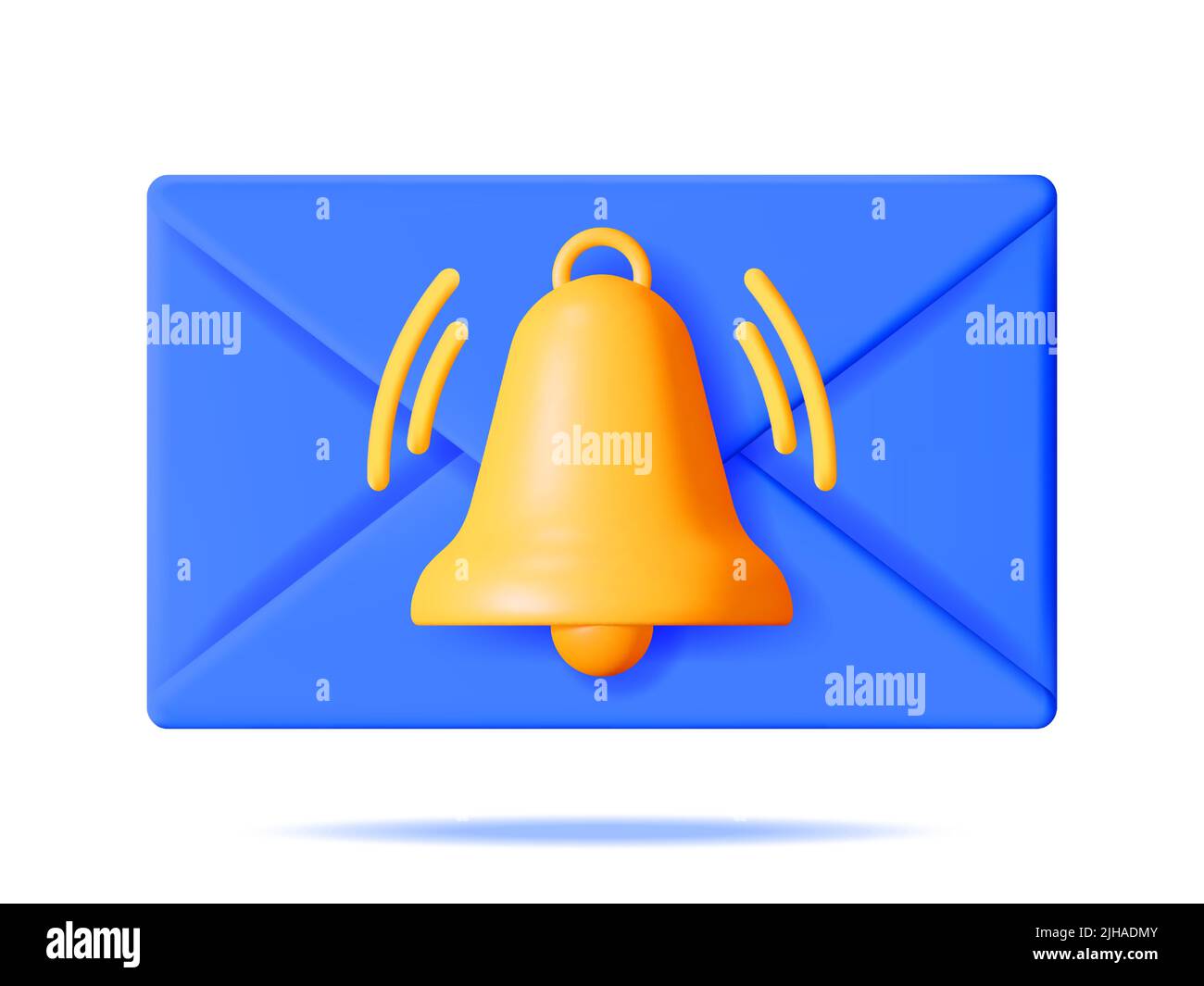 3D Mail Envelope with Bell Notification Stock Vector Image & Art - Alamy