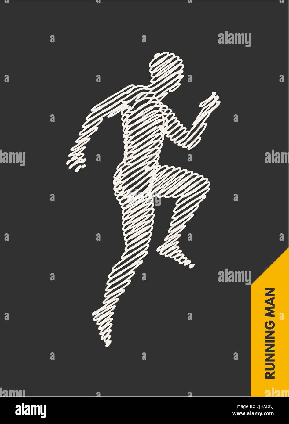 3d running man. Design for sport, business, science and technology ...