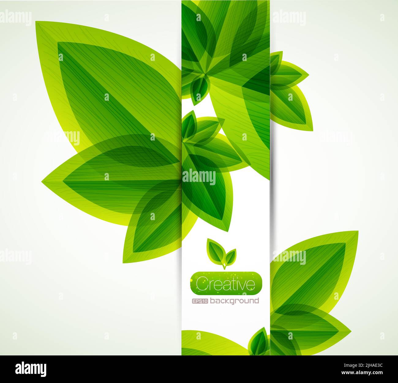 Vector natural abstract background with green leaves Stock Vector Image ...