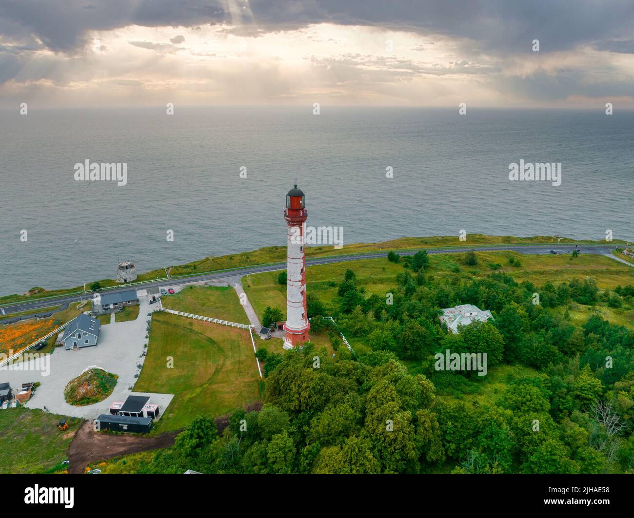 Beautiful limestone cliff on Pakri peninsula, Estonia with the historic ...