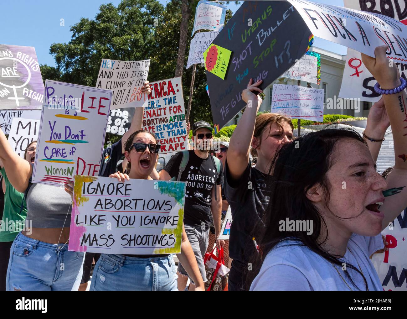 Montgomery, Alabama, USA - July 4, 2022: Protesters marched in downtown ...