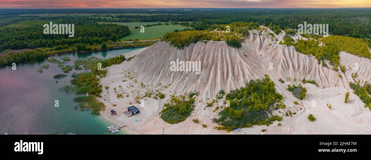 Abandoned quarry for extraction of limestone. Beautiful nature ...