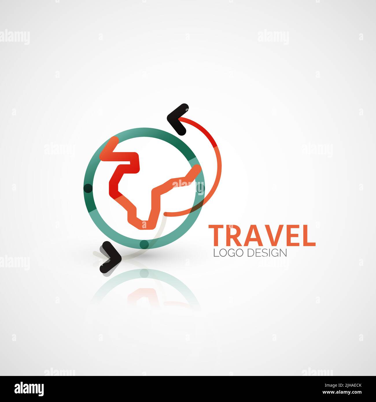 Vector travel company logo design - Earth globe and panes-arrows ...