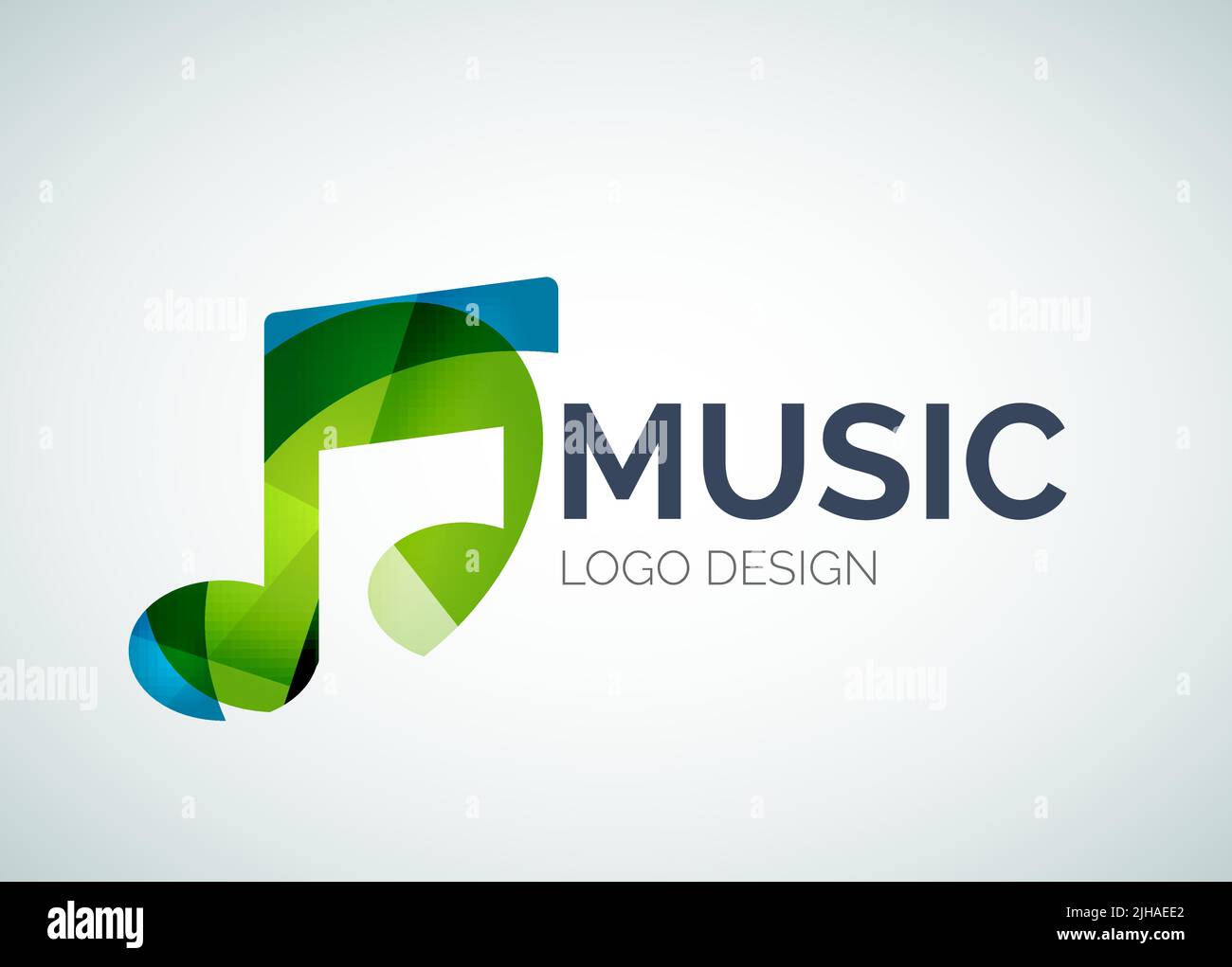 Abstract music, note icon logo design made of color pieces - various ...