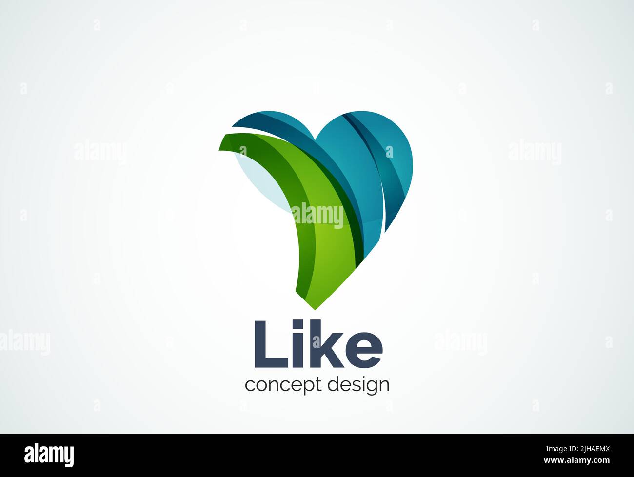 Love heart logo template, abstract elegant business icon, social like ...