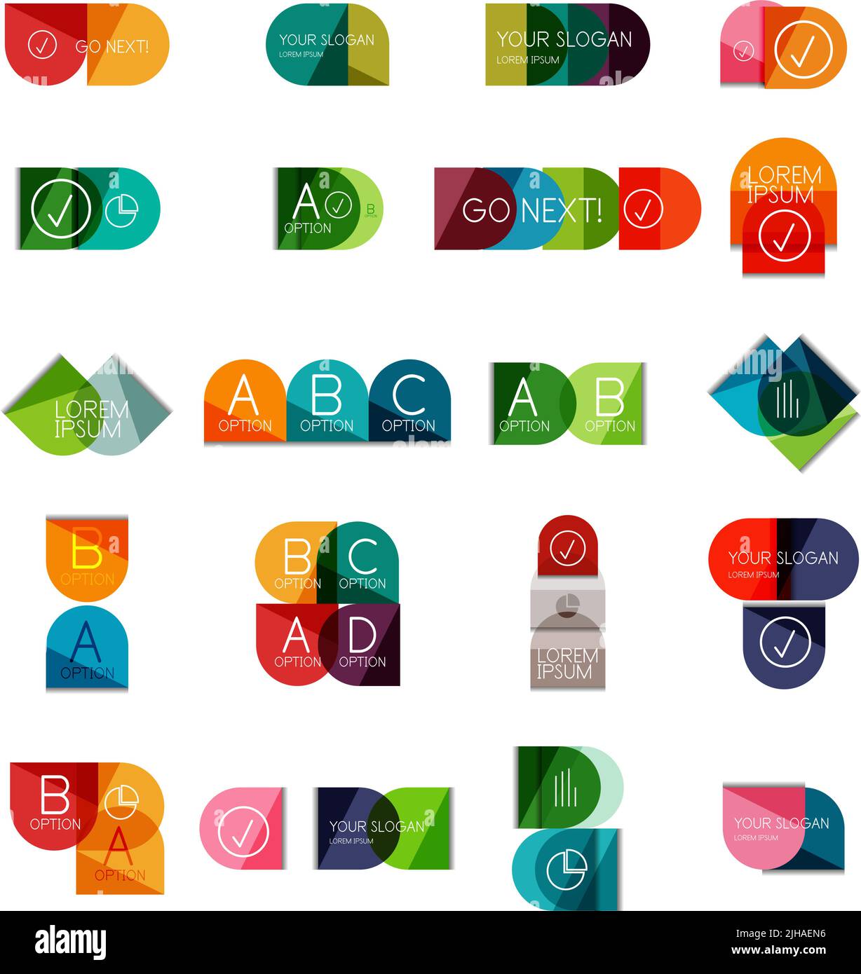 Collection of semicircle infographic tempaltes for business background ...
