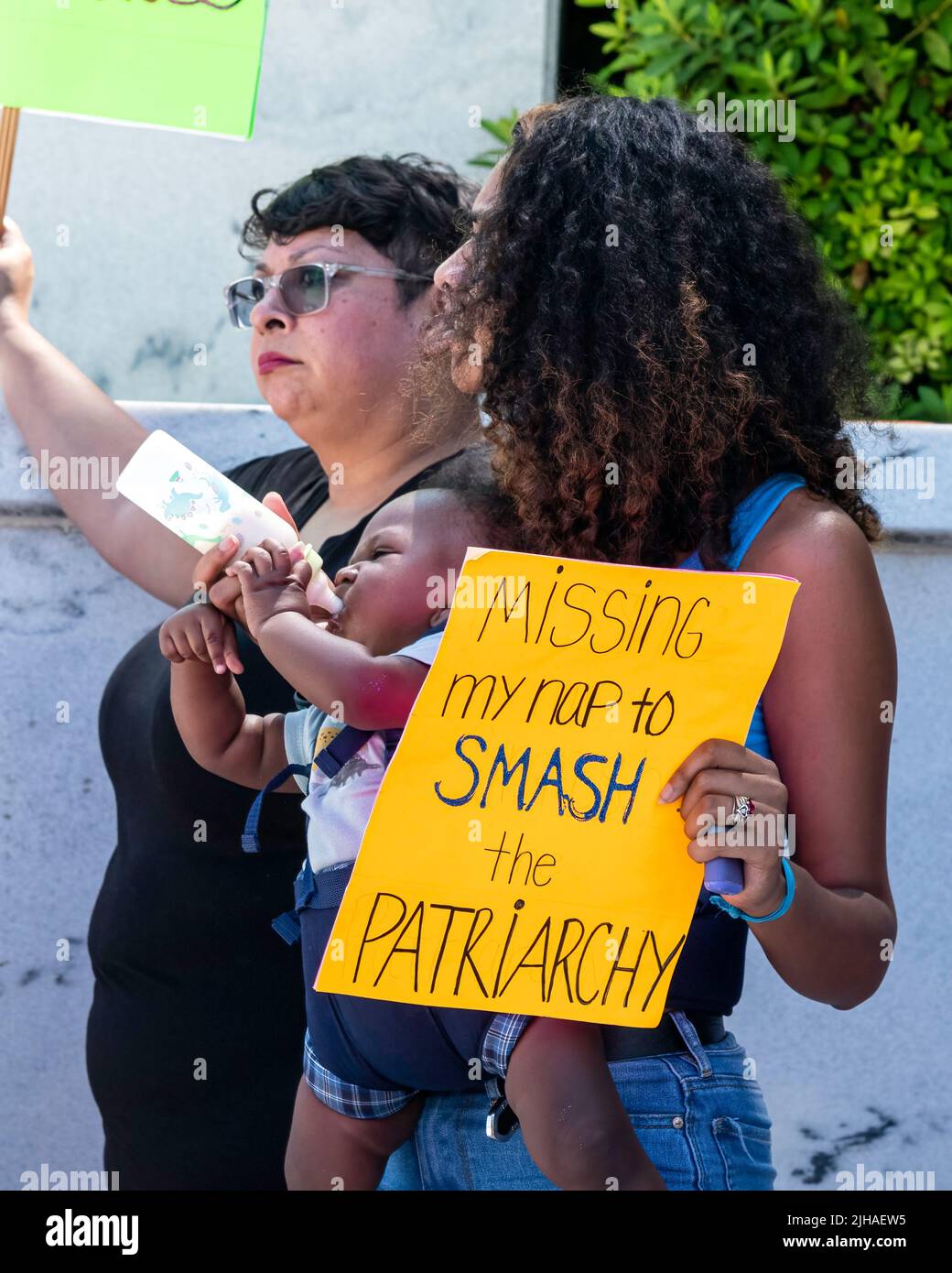 Montgomery, Alabama, USA - July 4, 2022: Mother and baby at the protest ...