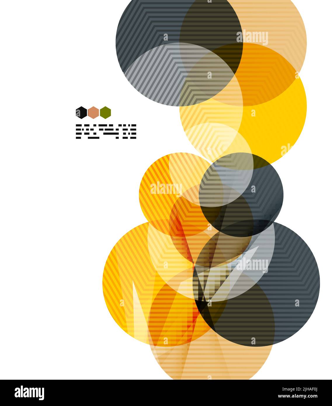 Bright yellow and dark textured geometric shapes isolated on white ...