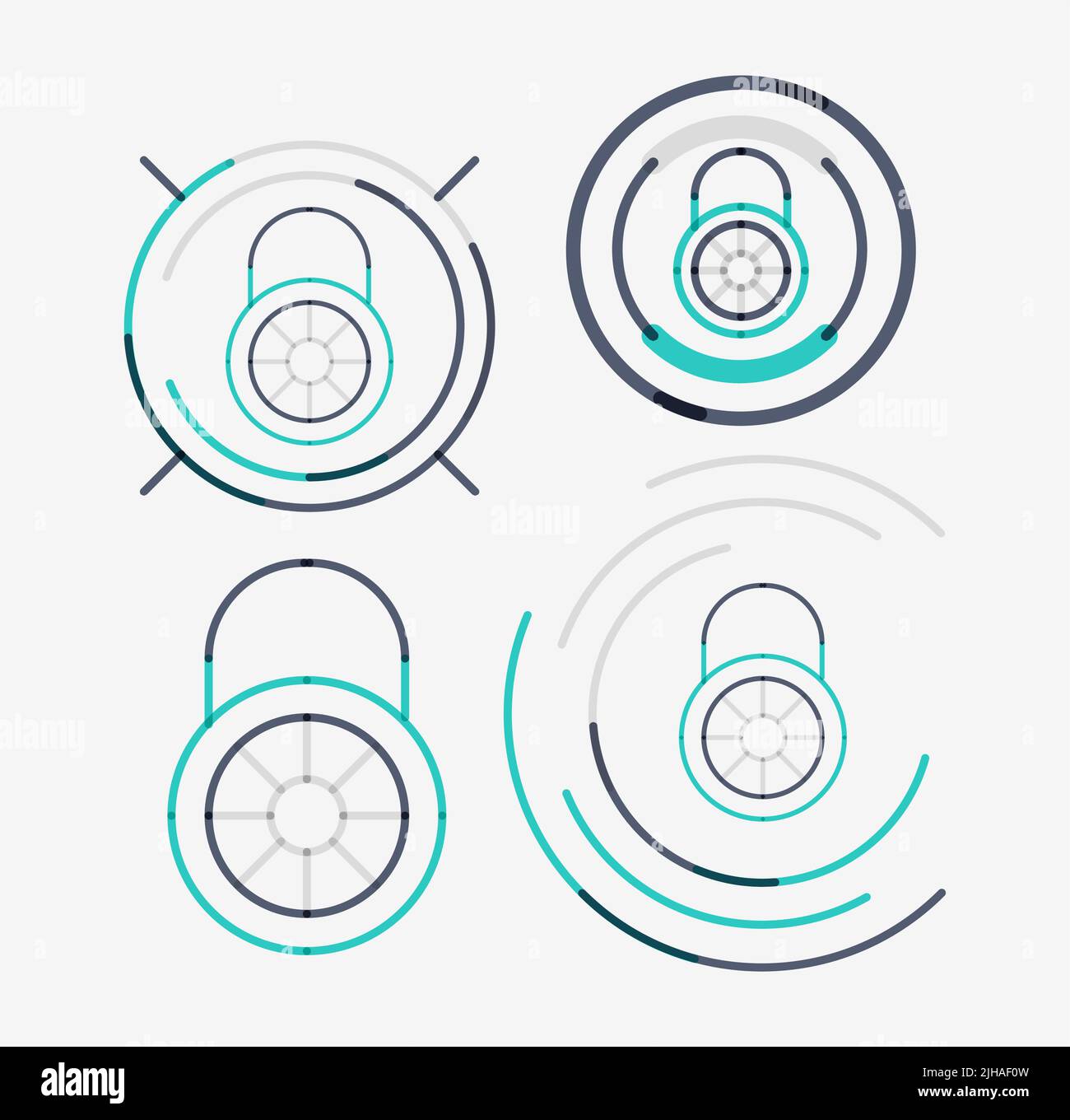 Thin line neat design logo set, clean modern concept, lock idea Stock ...
