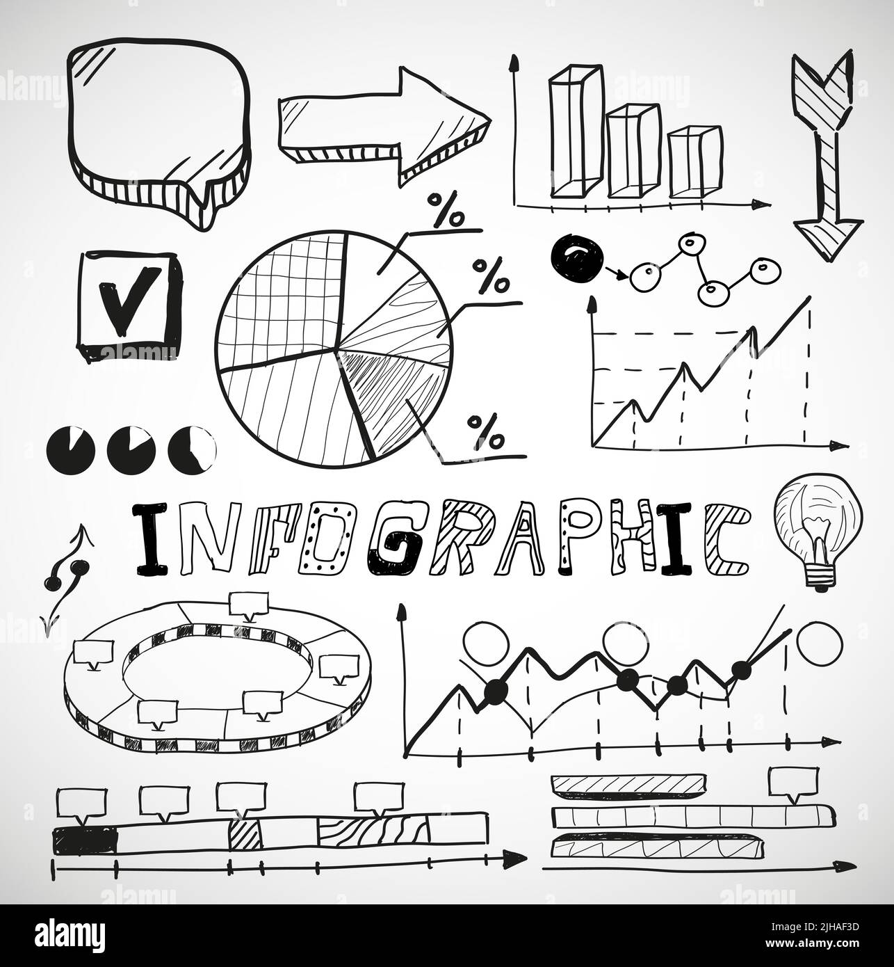 Infographic vector business graphs doodles Stock Vector Image & Art - Alamy