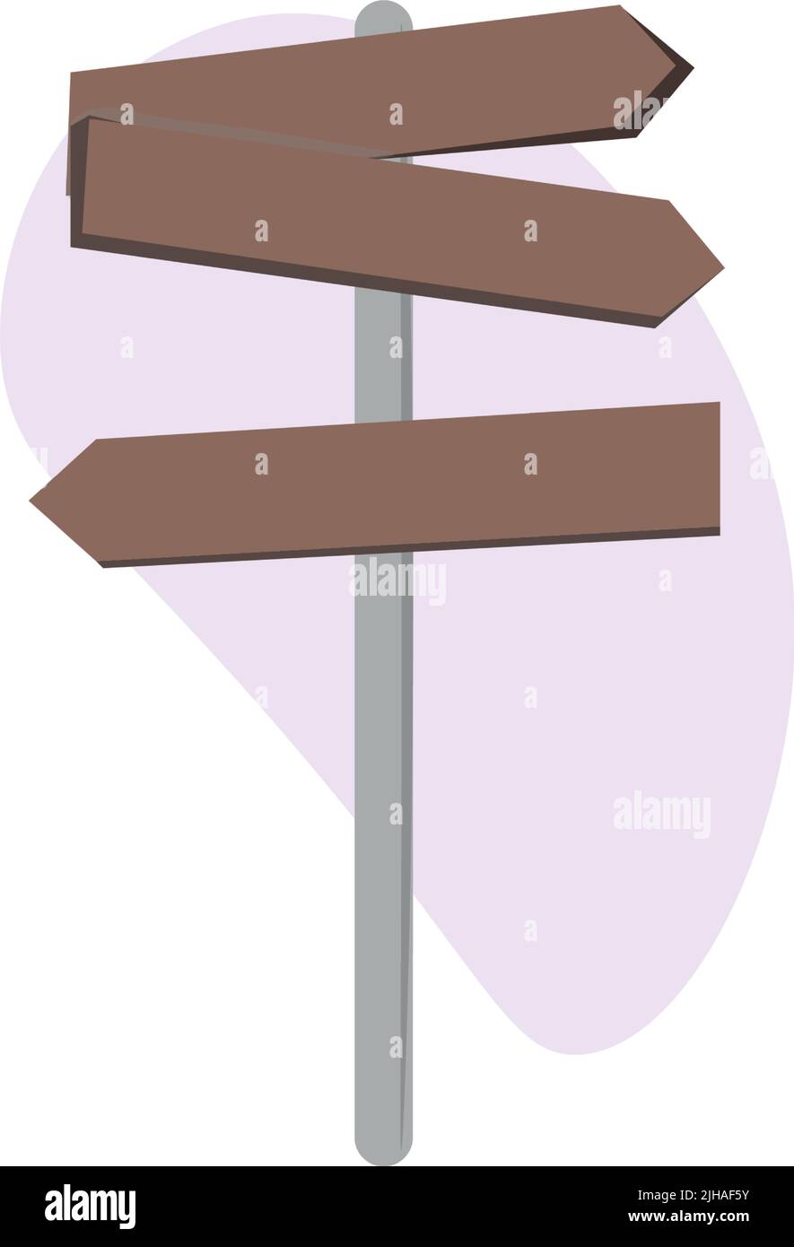 The vertical of brown blank direction arrows -street signs with blank ...