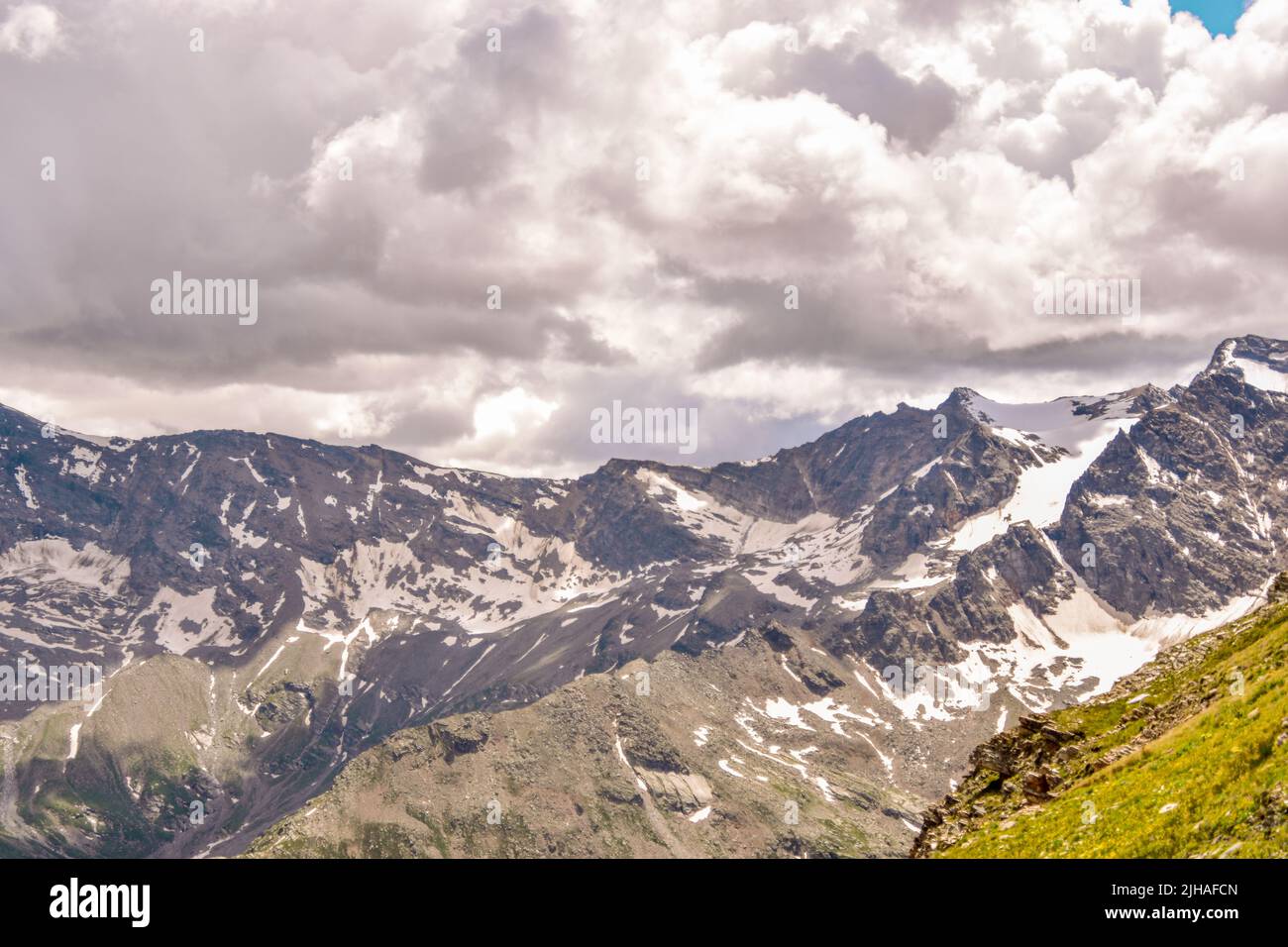 A majestic scenery of Gran Paradiso mountain in Graian Alps, Italy ...