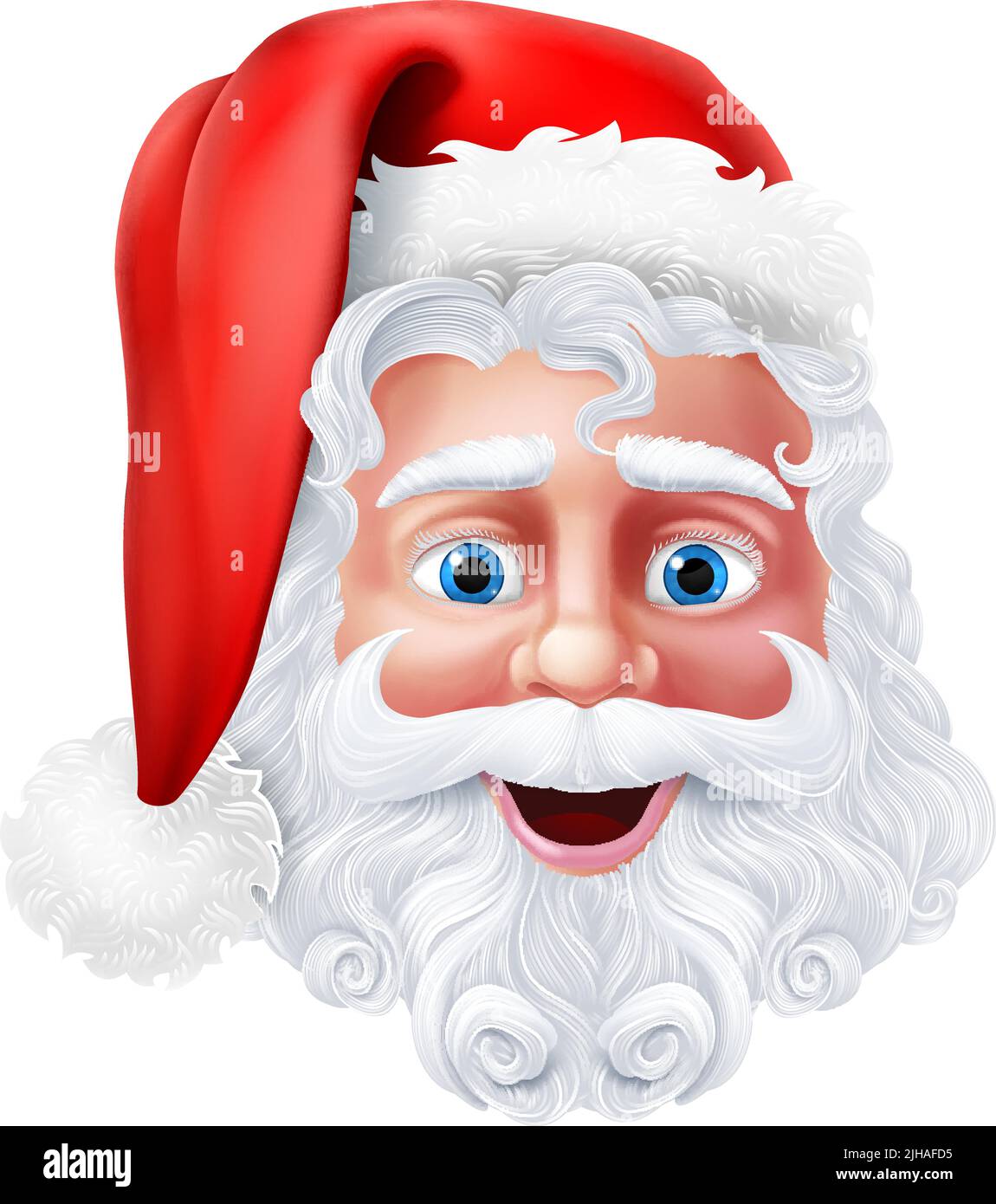 Santa Claus Christmas Cartoon Character Face Stock Vector Image & Art ...