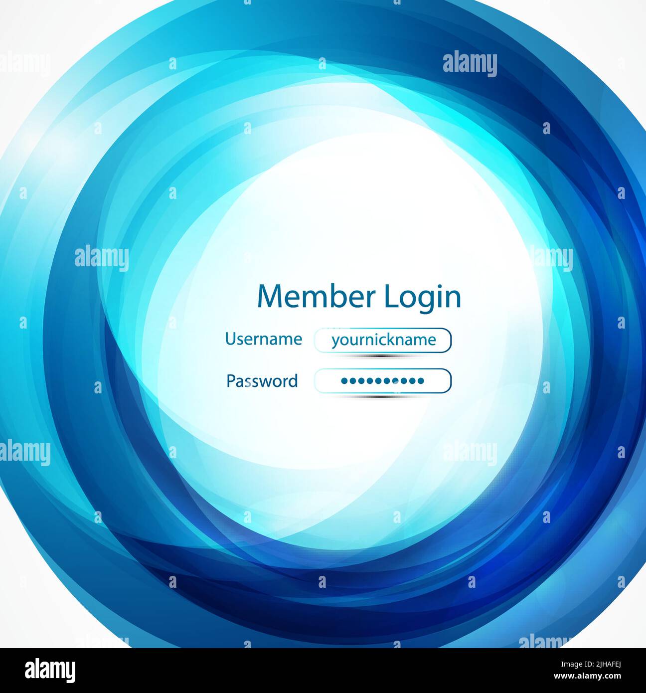 Abstract vector background with login form and blue swirly design Stock ...