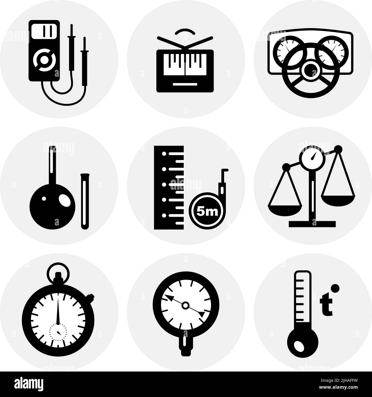 Vector black measurement icons. Icon set Stock Vector Image & Art - Alamy