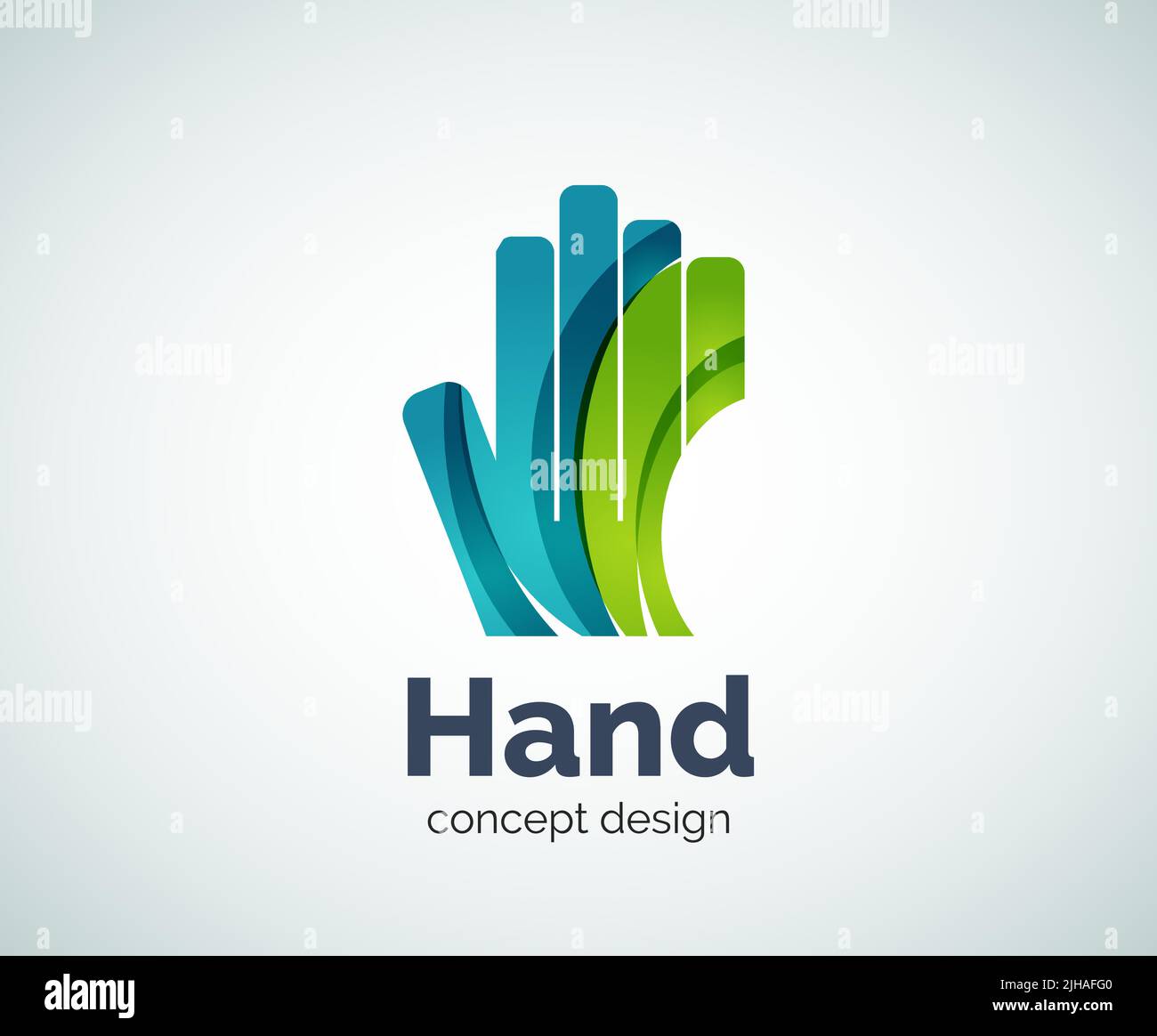 Hand logo template, abstract geometric glossy business icon Stock ...