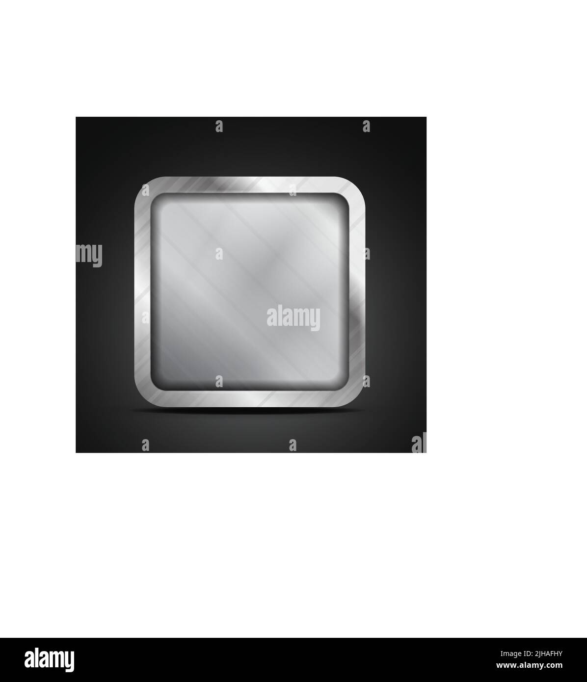 Mobil app icon - metallic box. Vector detailed illustration texture ...