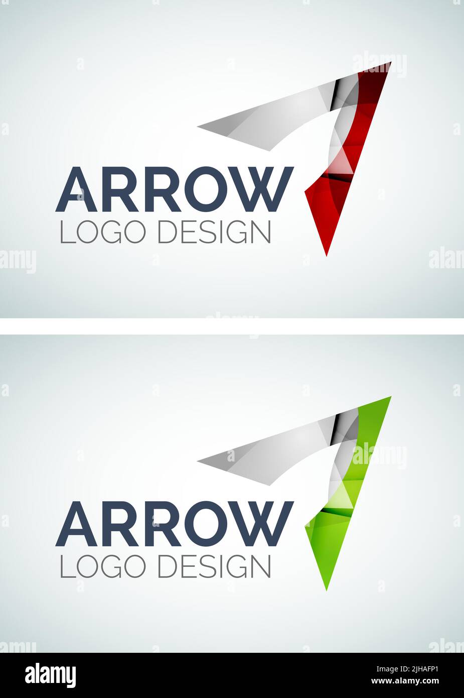 Abstract arrow logo design made of color pieces - various geometric ...
