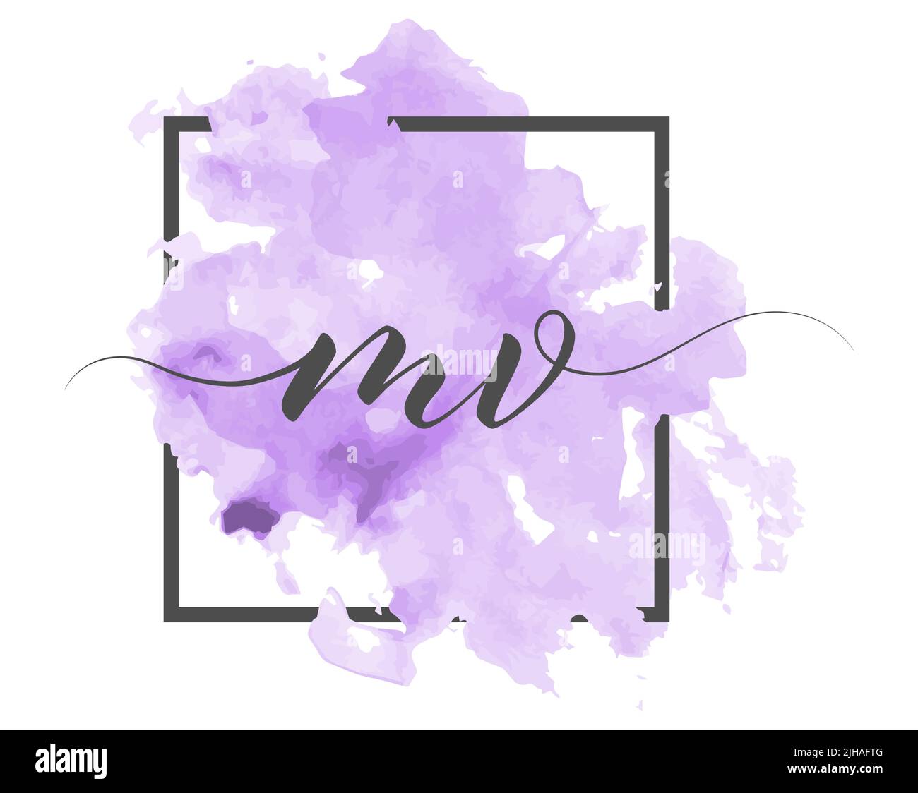 Calligraphic lowercase letters M and V are written in a solid line on a ...