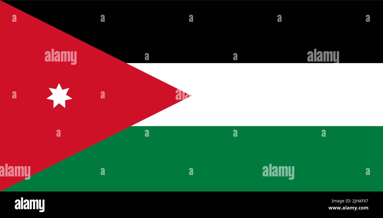 Flag of Jordan. The national symbol of the country. Simple style Stock ...