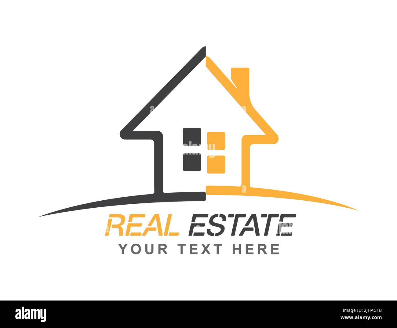 Real Estate. Company logo template. Vector icon of construction, repair ...
