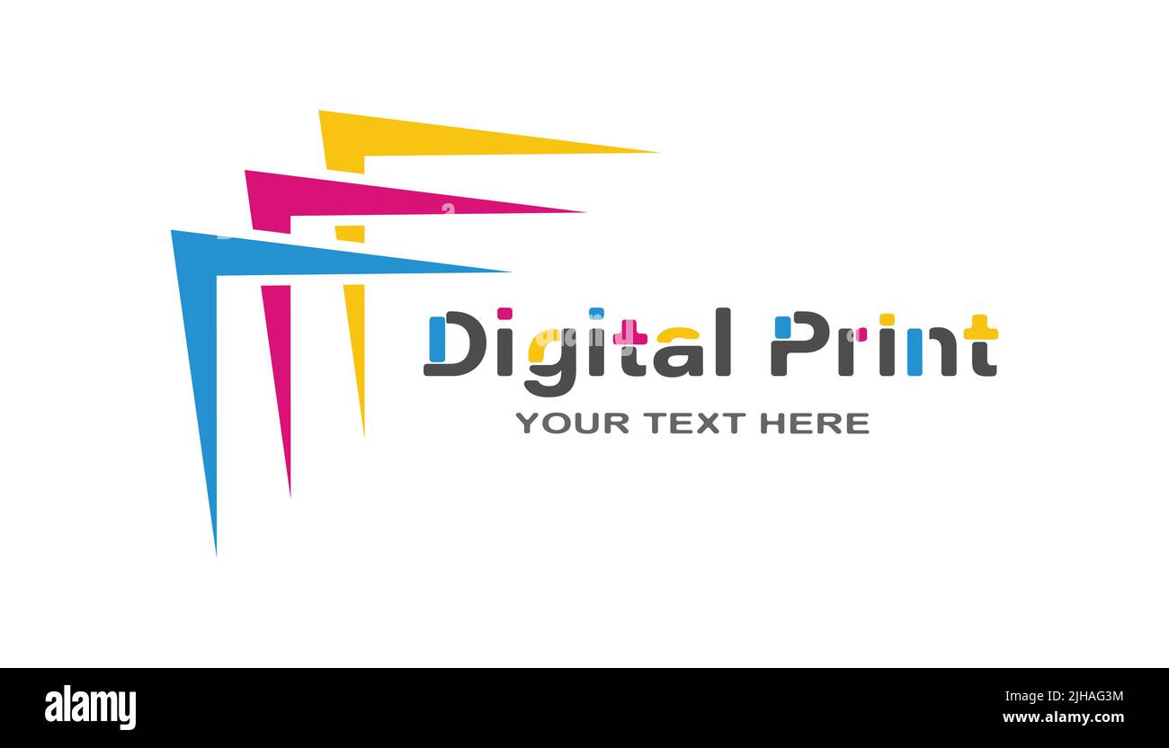 Digital printing or photo printing. Vector template of a logo, sticker ...