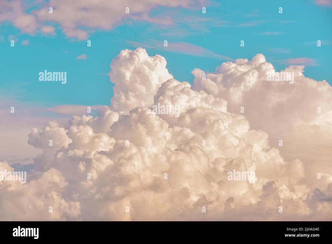 An aesthetic background with soft clouds against the blue sky Stock Photo - Alamy