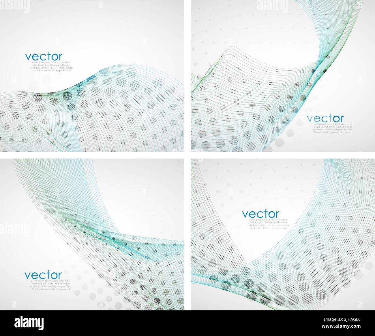 Blue vector waves in the air. Set of abstract vector background Stock ...