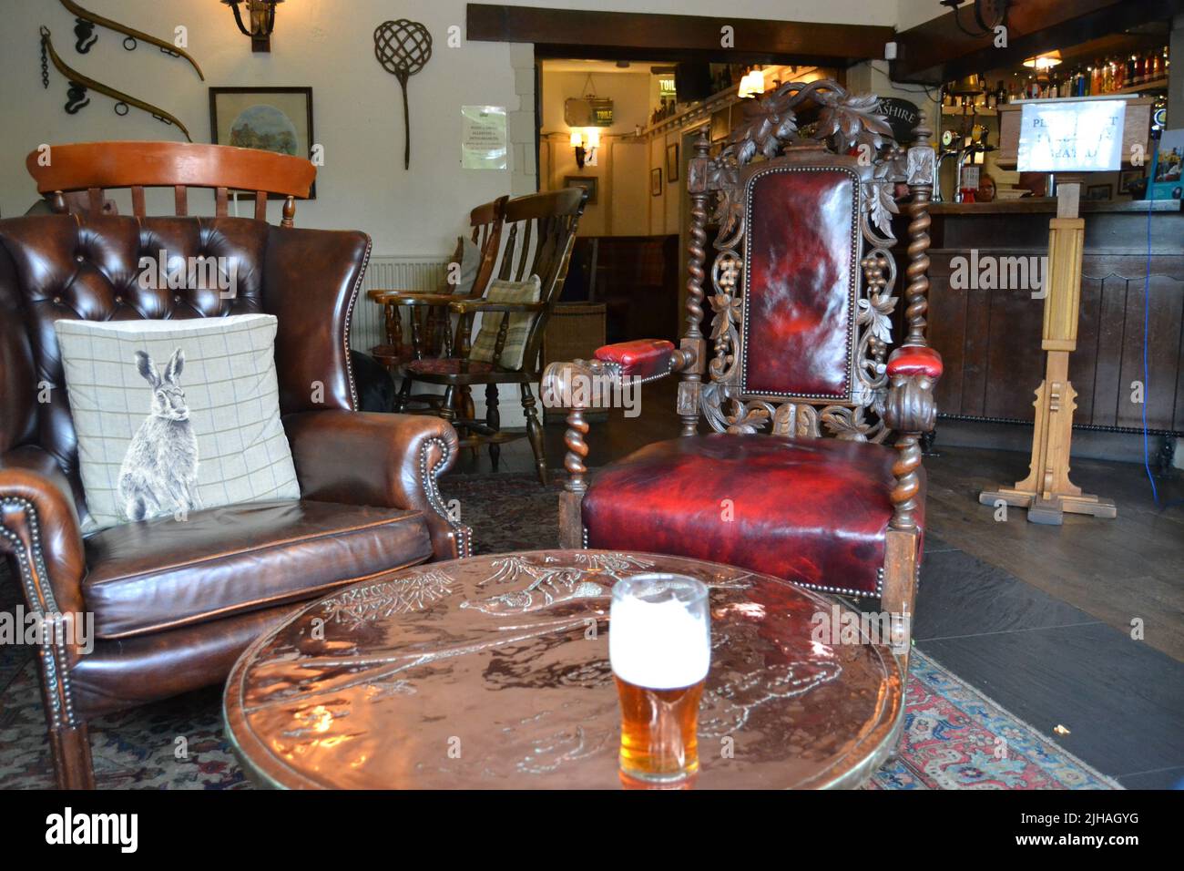 The Lounge of the Legh Arms Public House, Mere Brow, Lancashire, UK ...