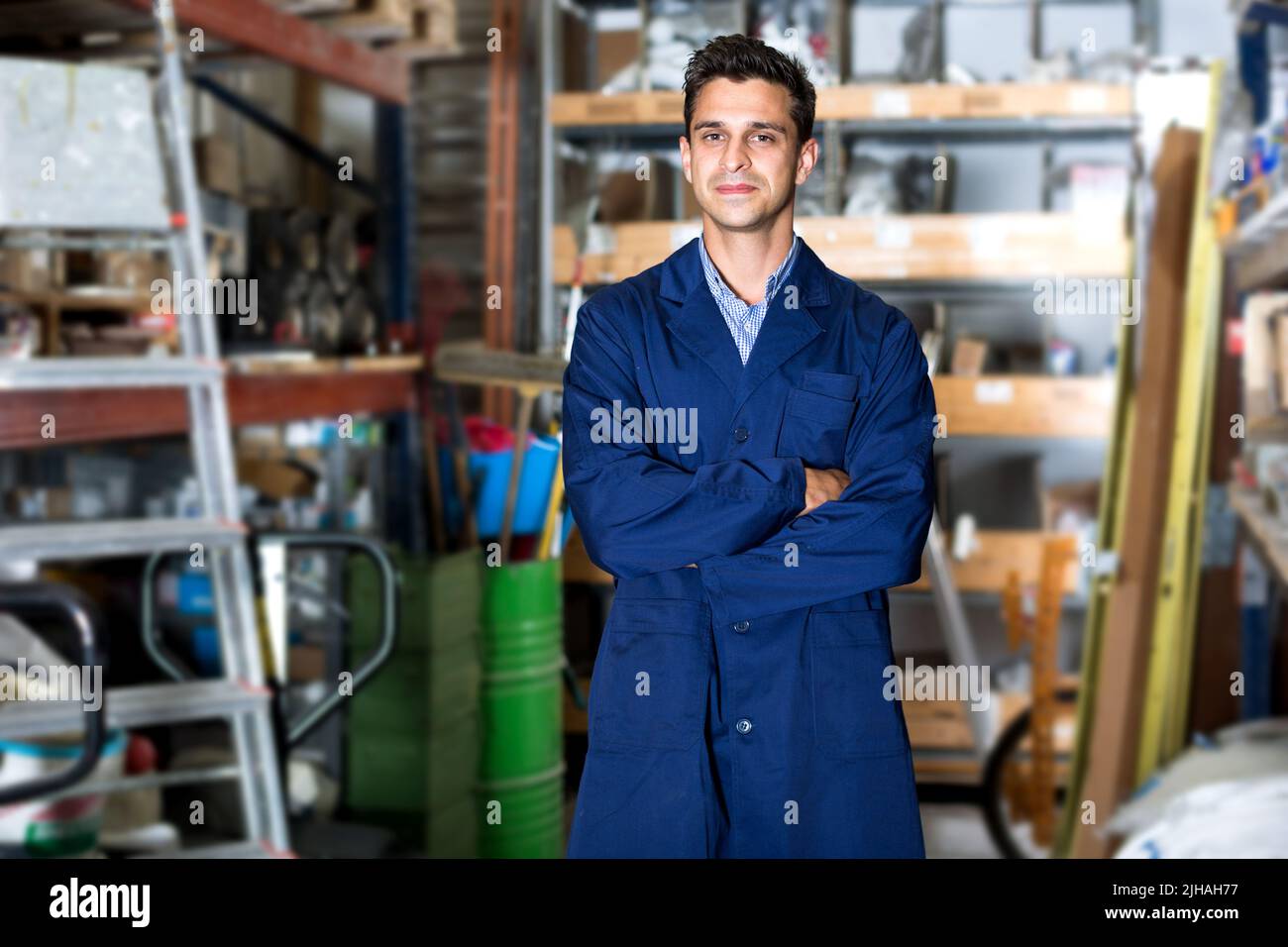 Man in uniform on his workplace Stock Photo - Alamy