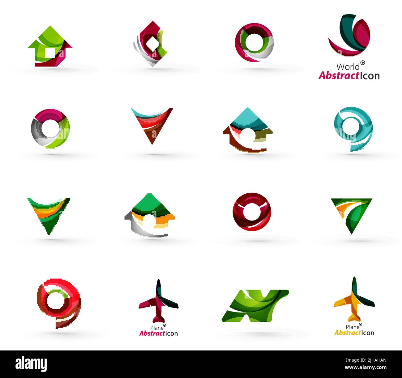 Set of abstract travel logo icons. Business, app or internet web ...